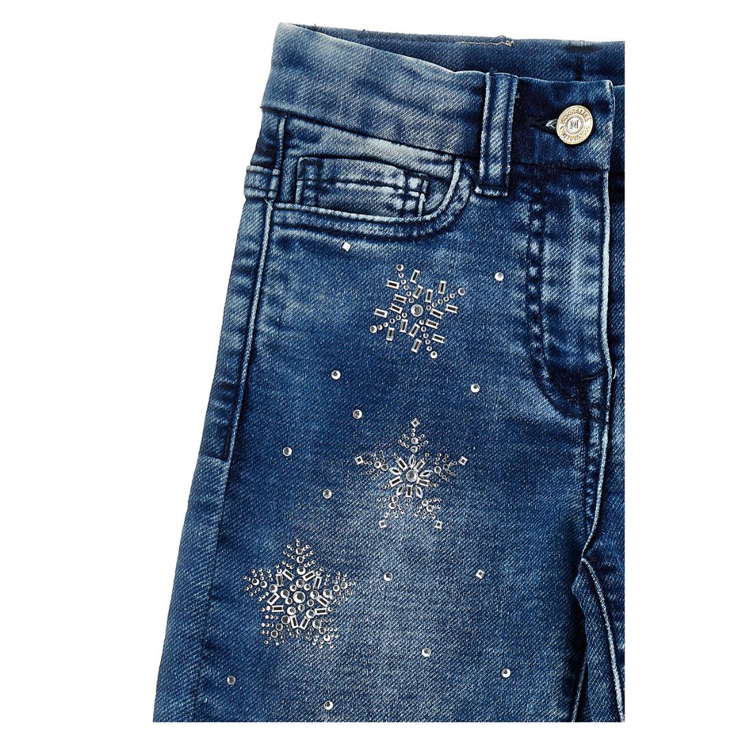 Monnalisa - Denim 'Elsa' Snowflake Rhinestone Jeans – Village Kids