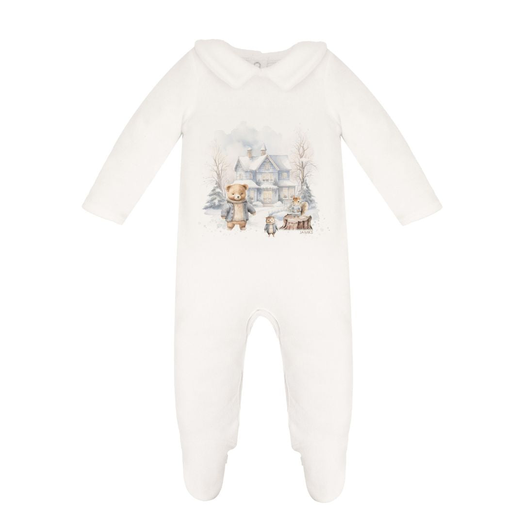 Jamiks - Ivory Velour "Homero" Bear Set – Village Kids