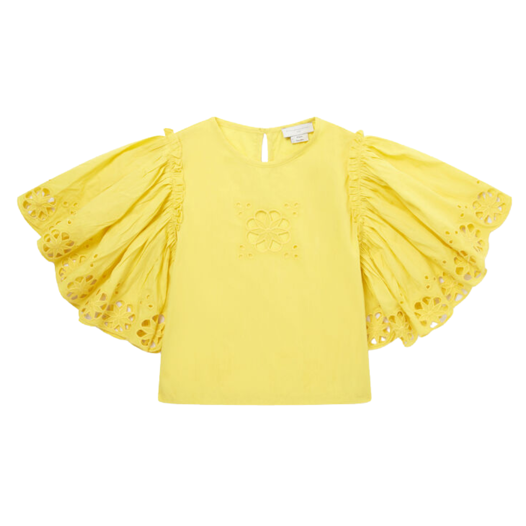 Stella McCartney - Yellow Eyelet Detail Blouse – Village Kids
