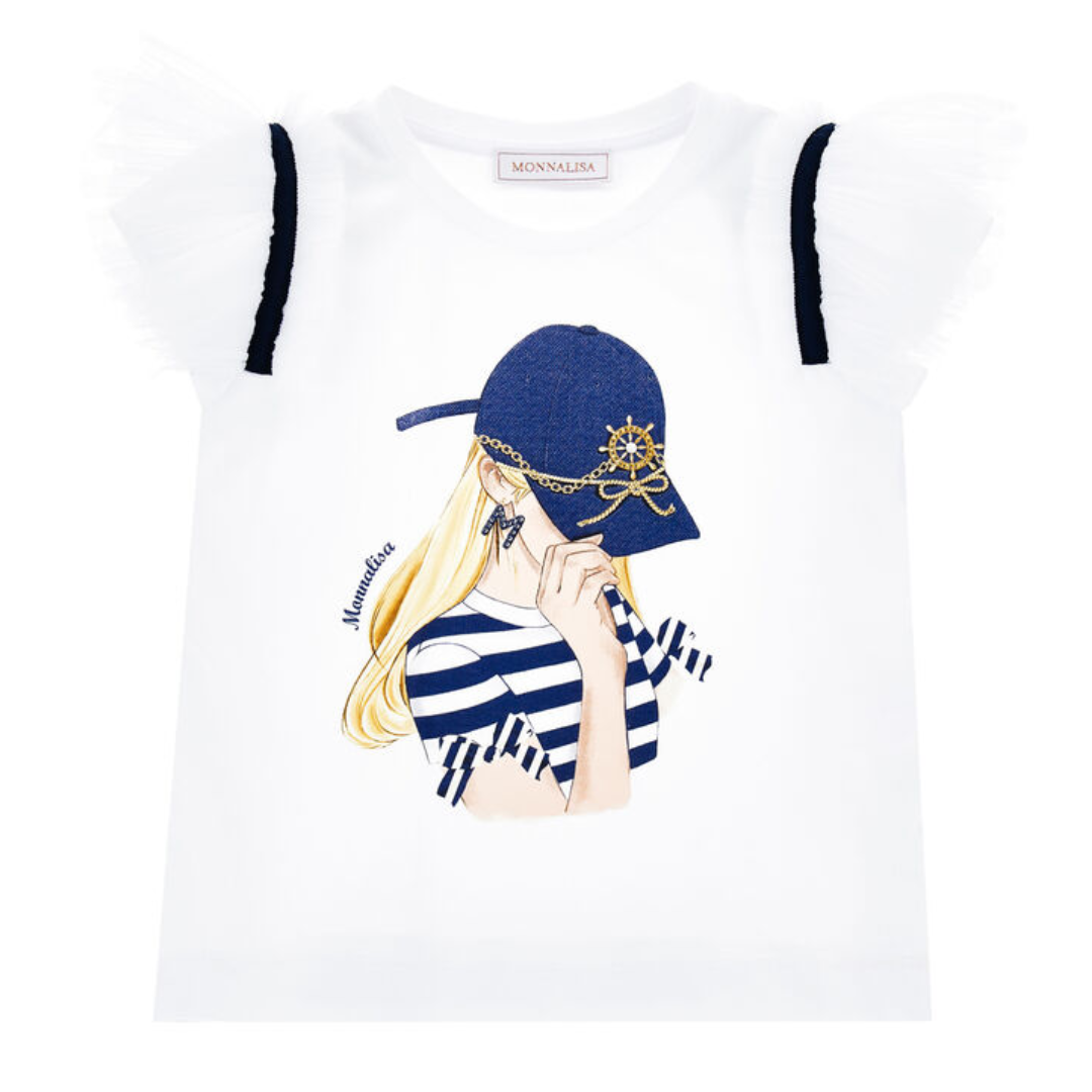 Monnalisa - White Logo T-Shirt – Village Kids